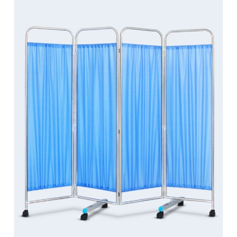 Hospital Ward Screen 4 Fold, Blue - DW-WS04 - medicaltradehub.com