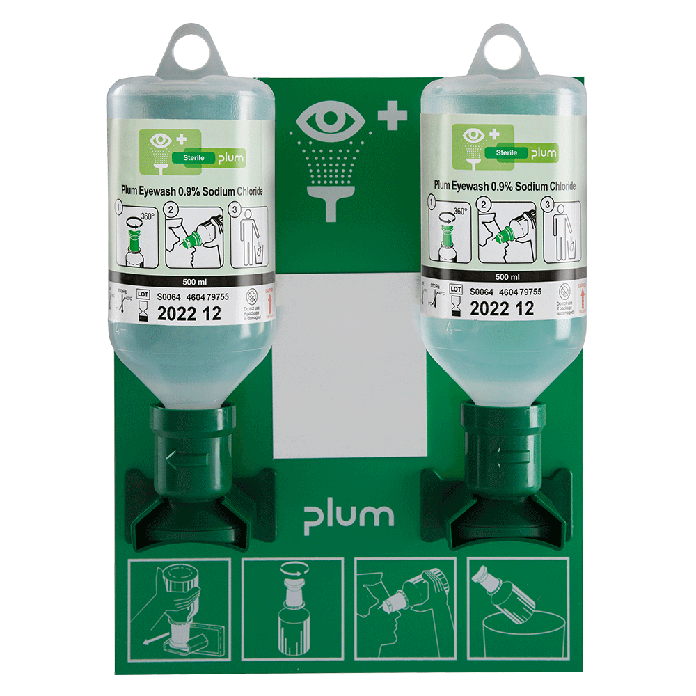 PLUM 500ML Eye Wash Station - Double Bottles | Medical Trade Hub UAE